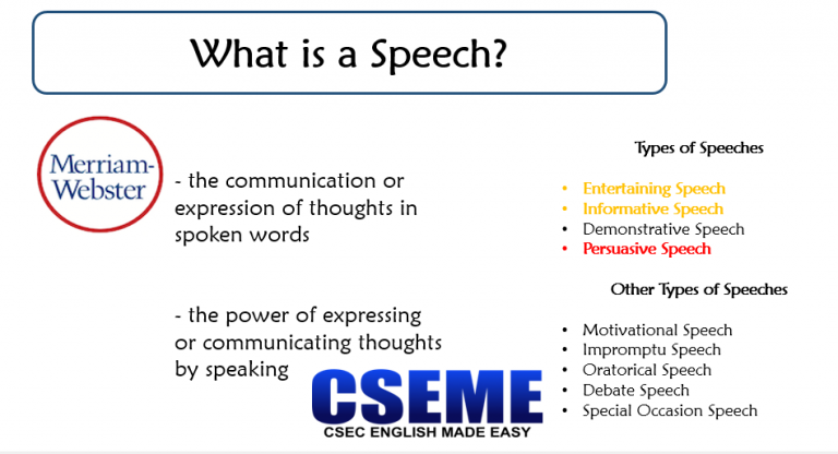 Introduction to CSEC English A – Persuasive Speeches
