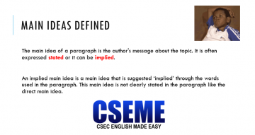 Main Ideas Explained- CSEC English A- Summary Writing